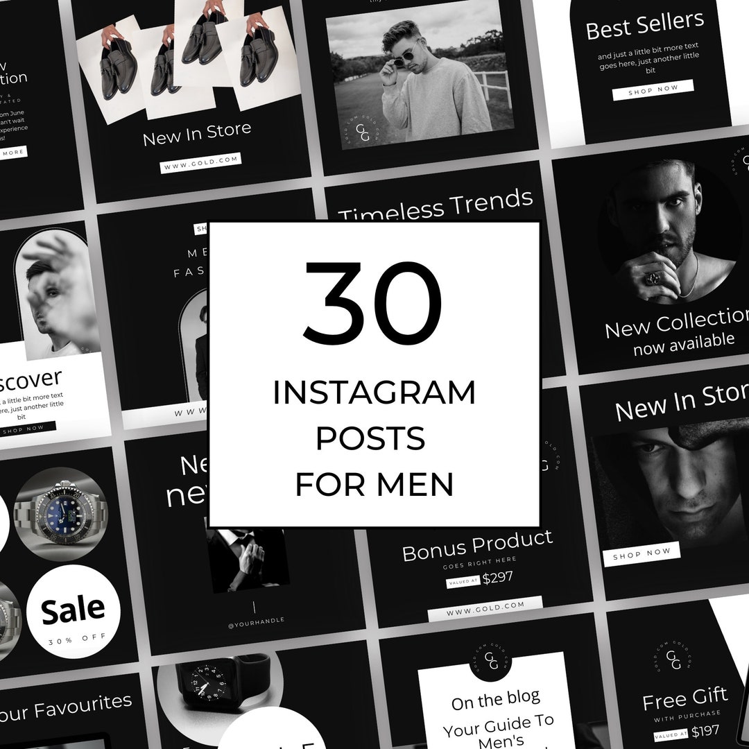 Instagram Template Canva Men | Masculine Posts | Male Instagram ...