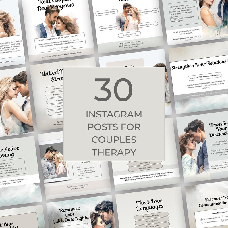 Editable Couples Therapy Instagram Post Templates | Done for You Social ...