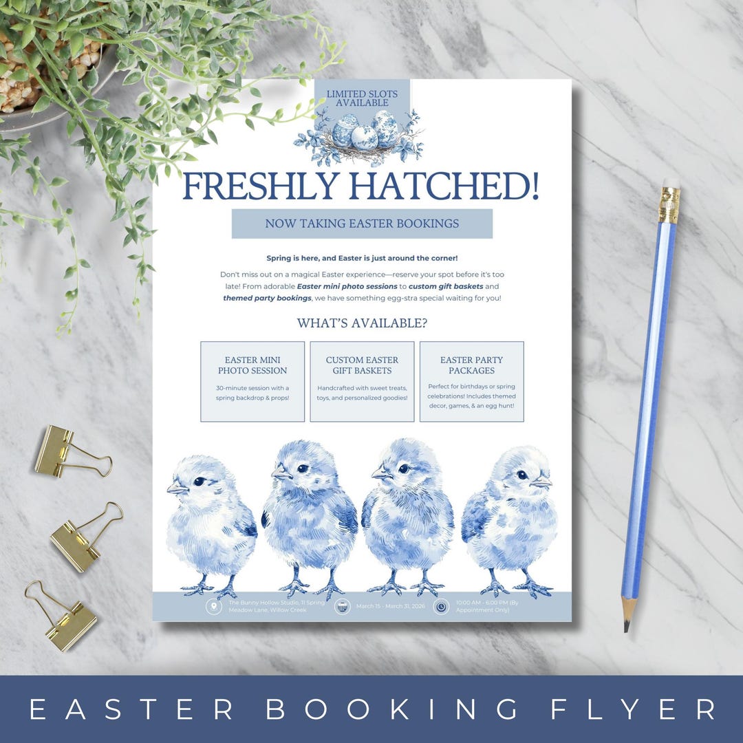 Easter Business Flyer Template | Editable and Printable Marketing Tool ...