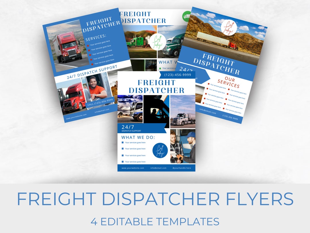 Freight Dispatcher Flyer Template Dispatch Business Canva - Etsy
