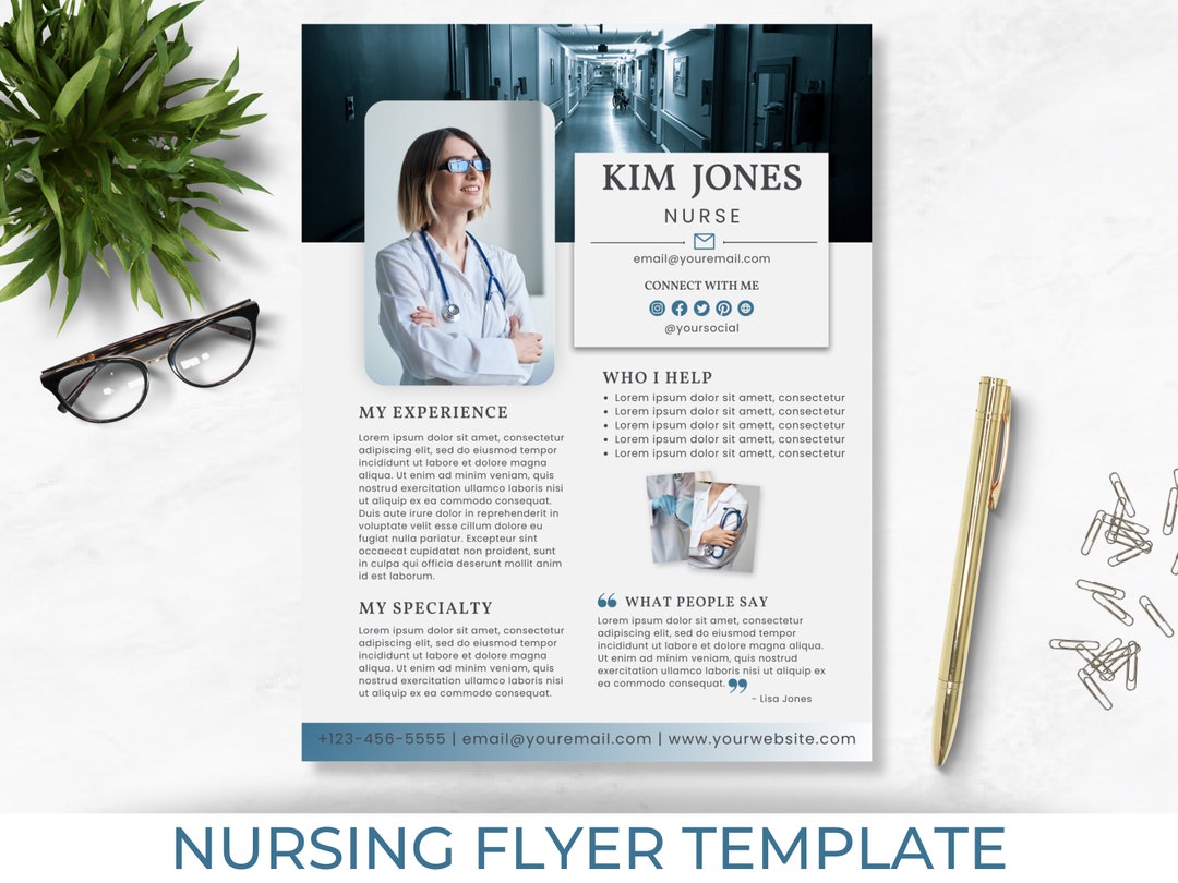 Nursing Flyer Template | Editable Flyer | Health Care Template ...