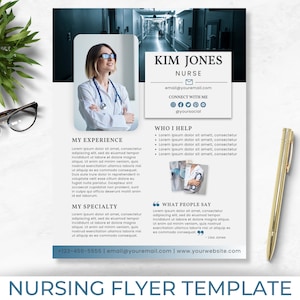 Nursing Flyer Template Editable Flyer Health Care Template Instant ...