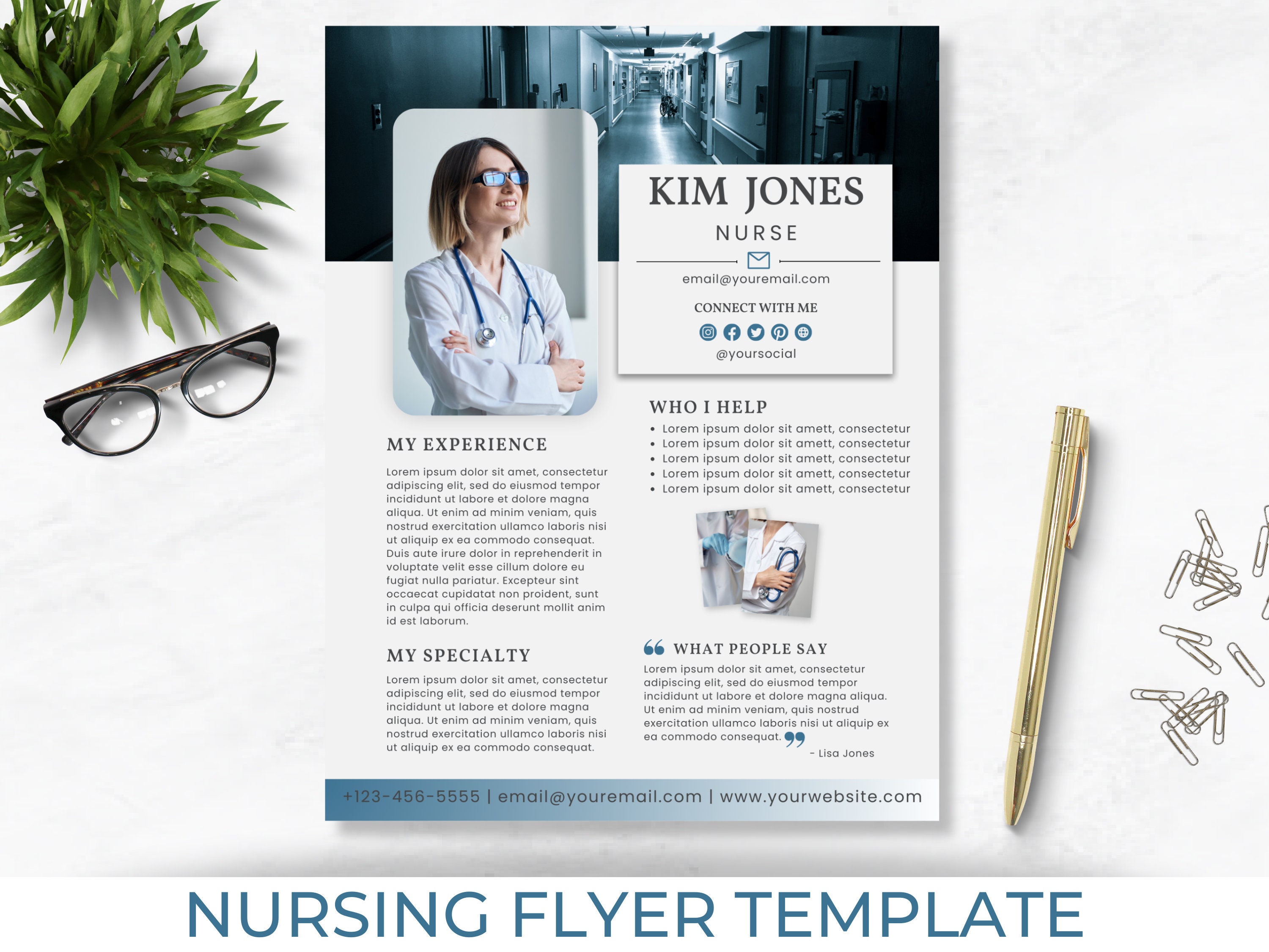 Nursing Flyer Template | Editable Flyer | Health Care Template ...