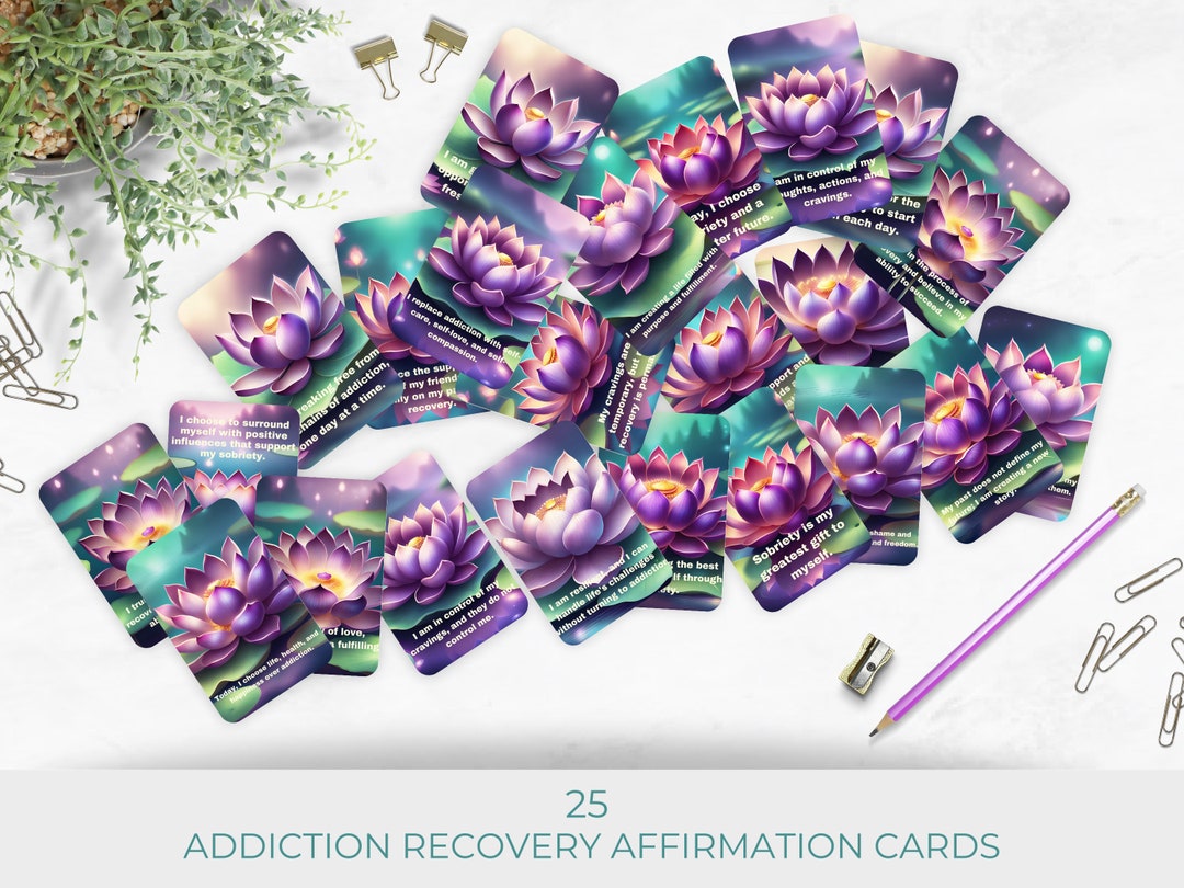 Addiction Recovery Affirmation Cards, Alcoholics Anonymous Sobriety ...
