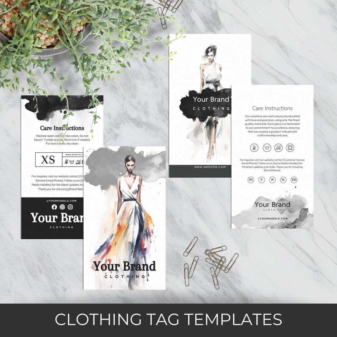 Apparel Brand Hang Tags | Custom Clothing Labels | Editable, Printable ...