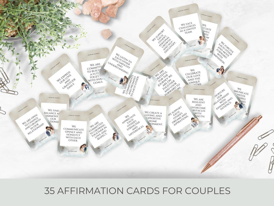 Affirmation Cards for Couples Therapy | Editable Done for You Templates ...