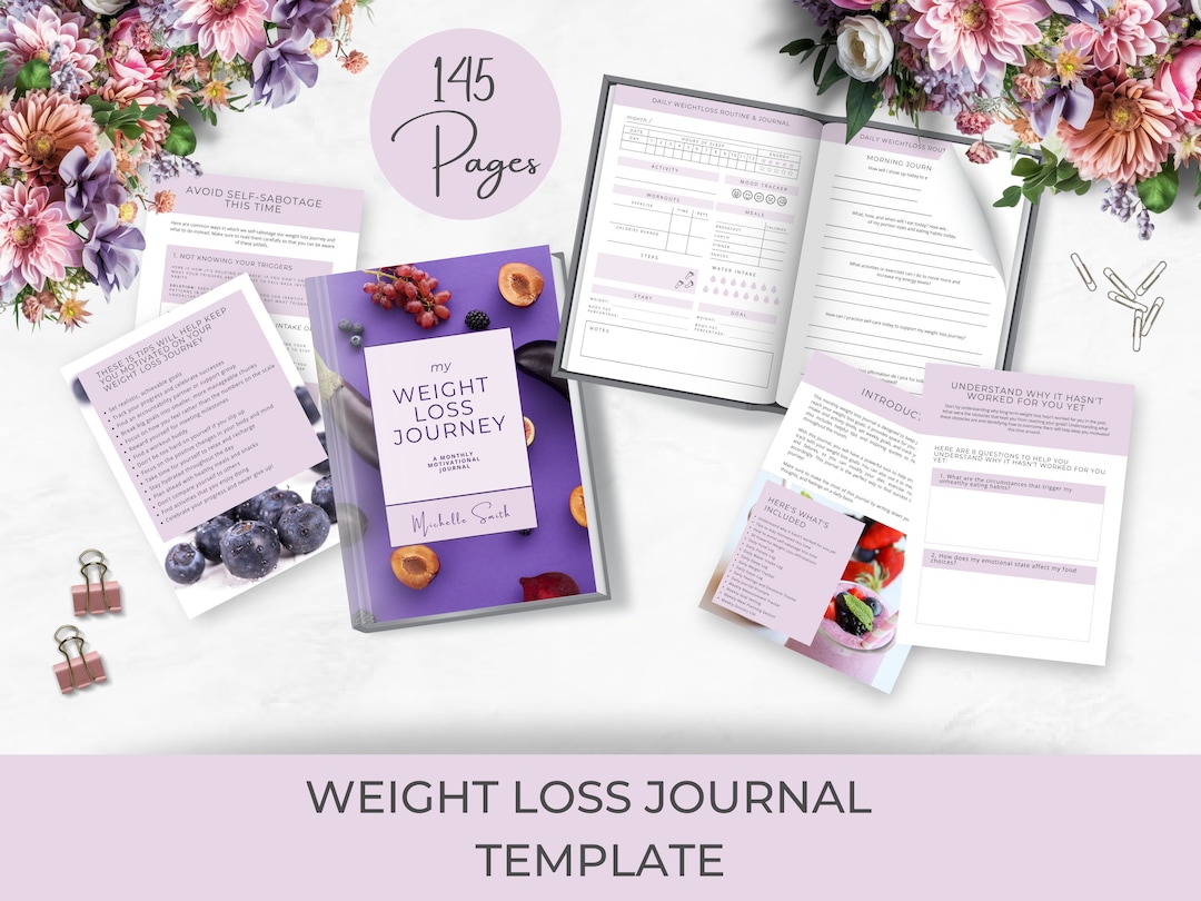 Weight Loss Journal Printable and Editable | Weight Loss Tracker ...