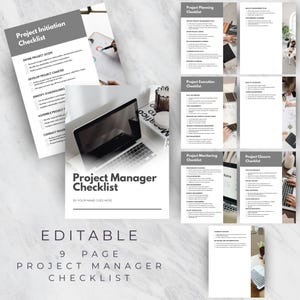 Project Manager Editable and Printable Checklist Template | Ideal for ...