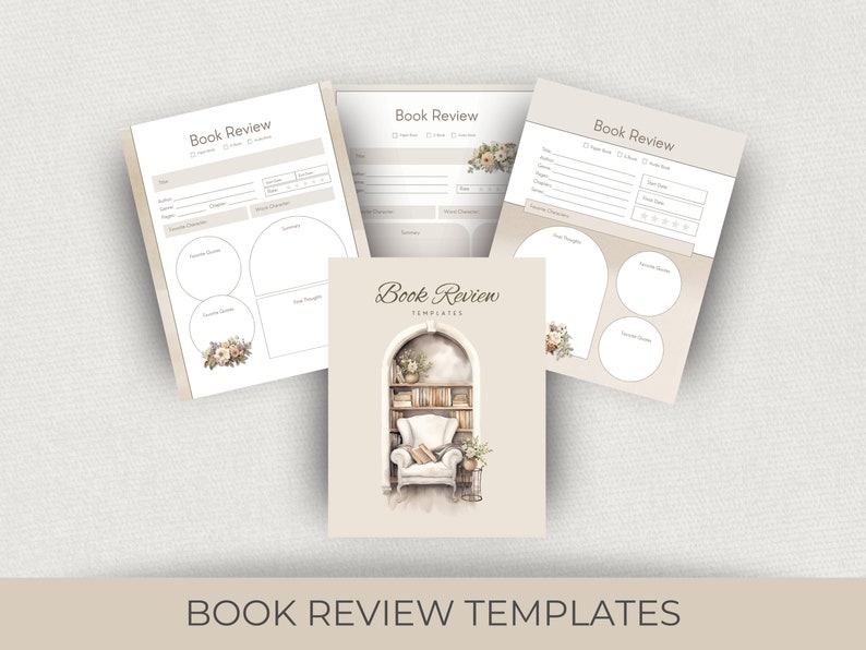 Canva Book Review Templates, Editable and Printable Reading Log ...