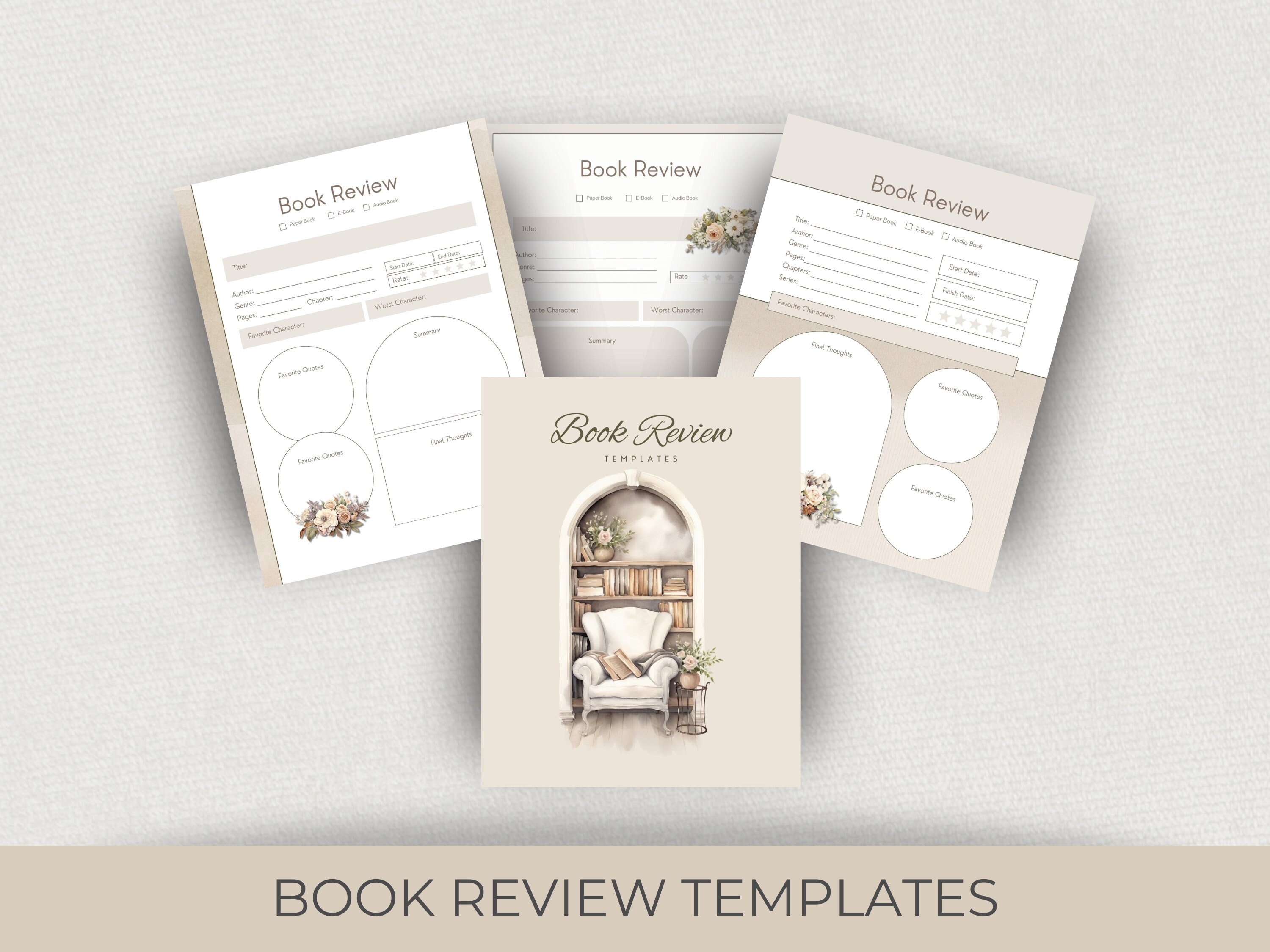 Canva Book Review Templates, Editable and Printable Reading Log ...