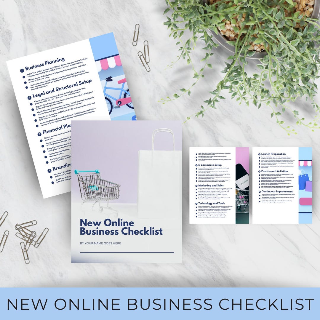 Editable New Online Business Checklist Template for Small Business ...