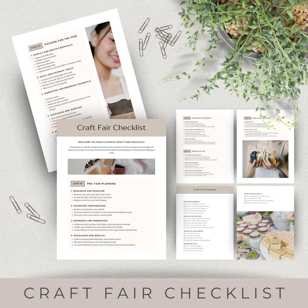 Craft Fair Vendor Checklist | Editable and Printable Planning Tool for ...