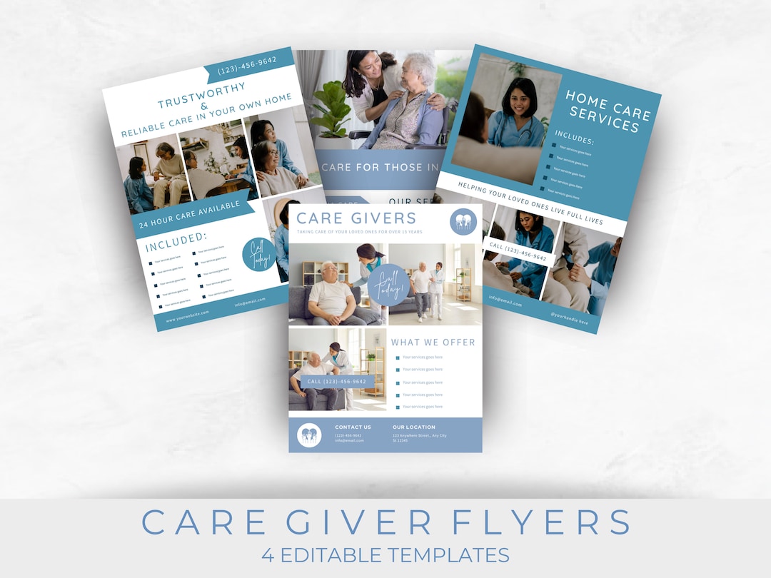 Caregiver Flyer Templates | Elderly Care | Home Health Care ...