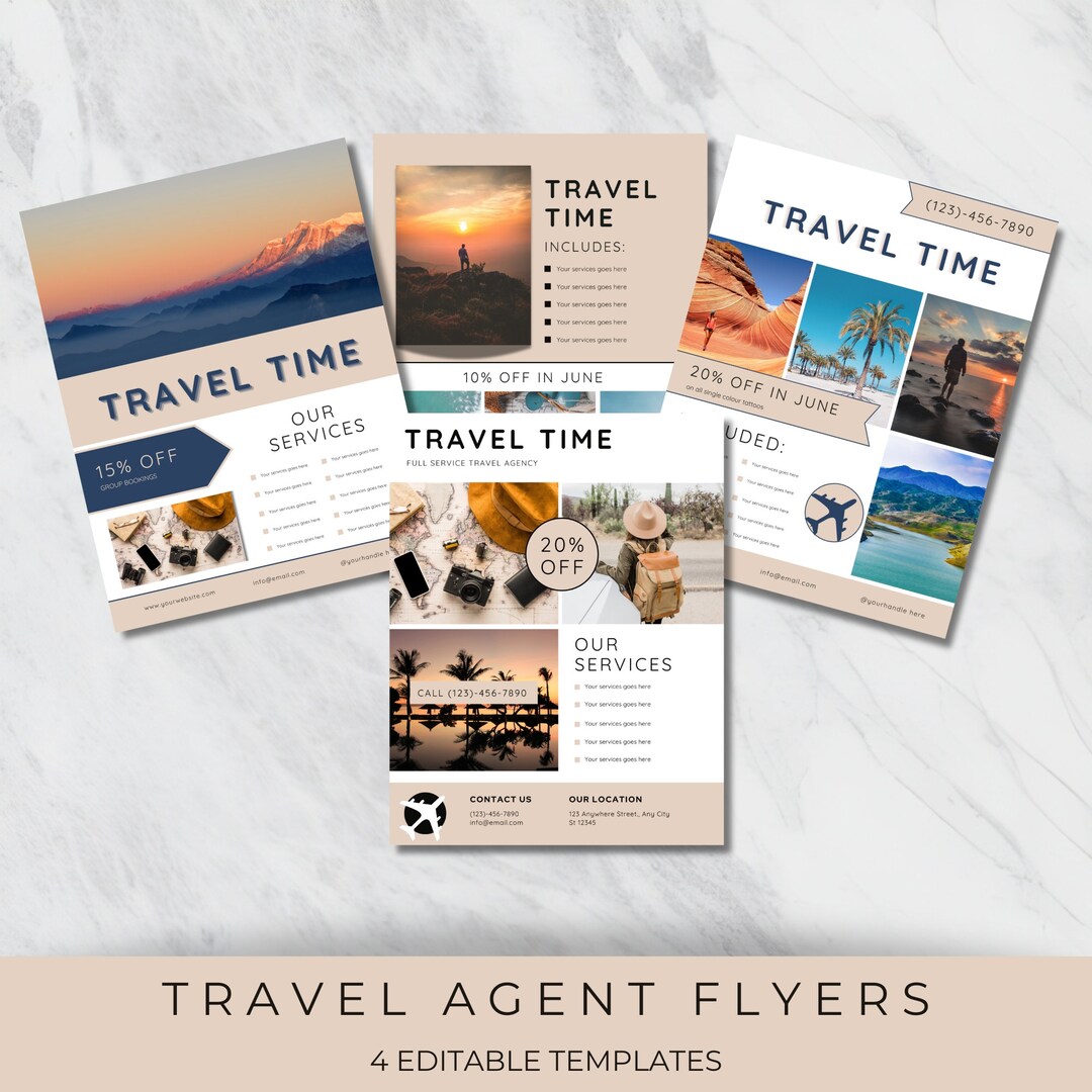 Travel Agency Flyer Templates, Editable and Printable Business ...