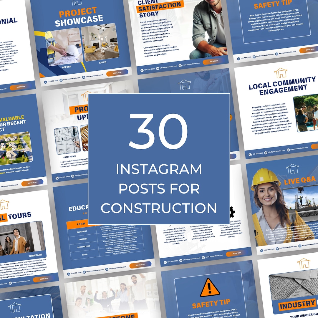 Instagram Templates for Construction Company | Editable Done for You ...