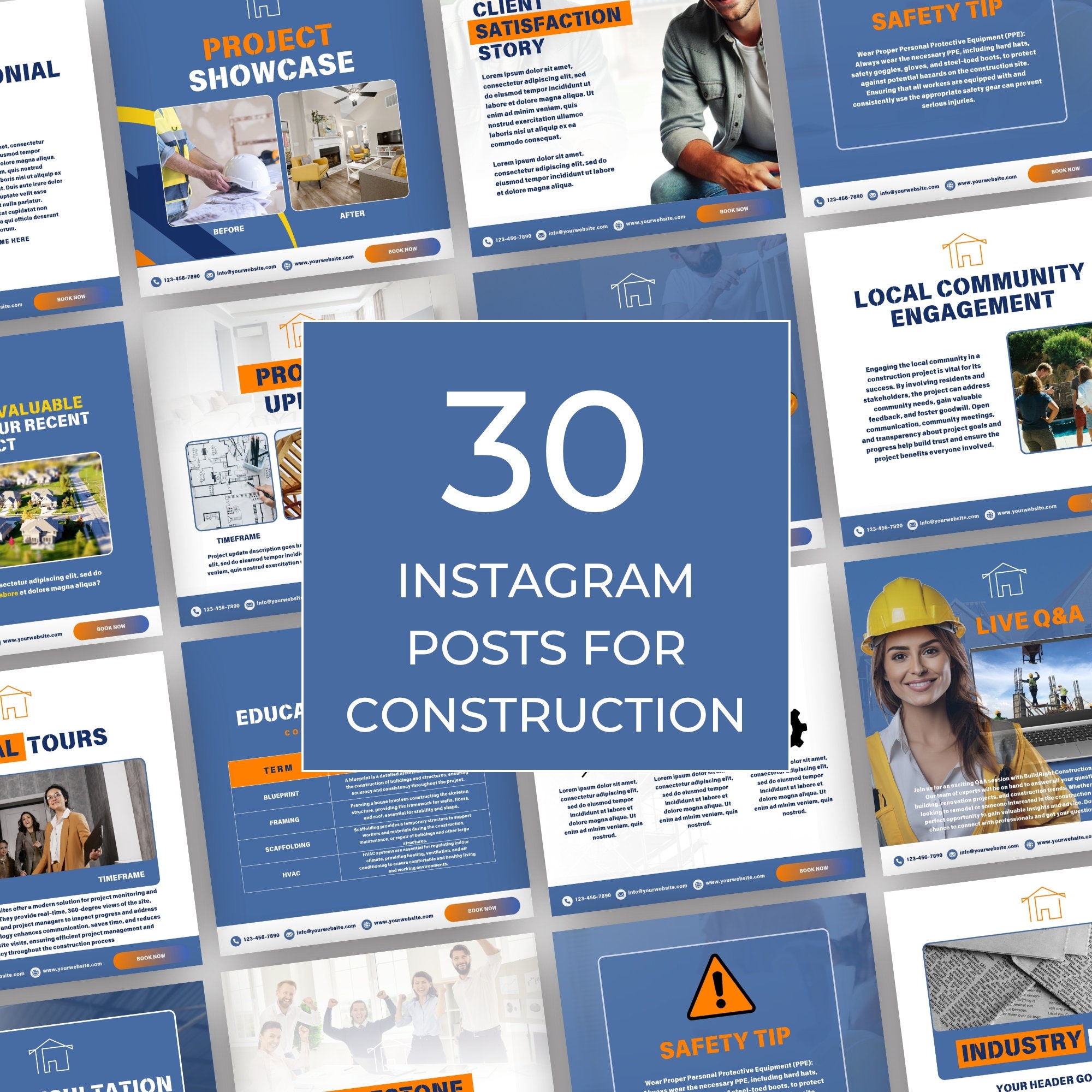 Instagram Templates for Construction Company | Editable Done for You ...