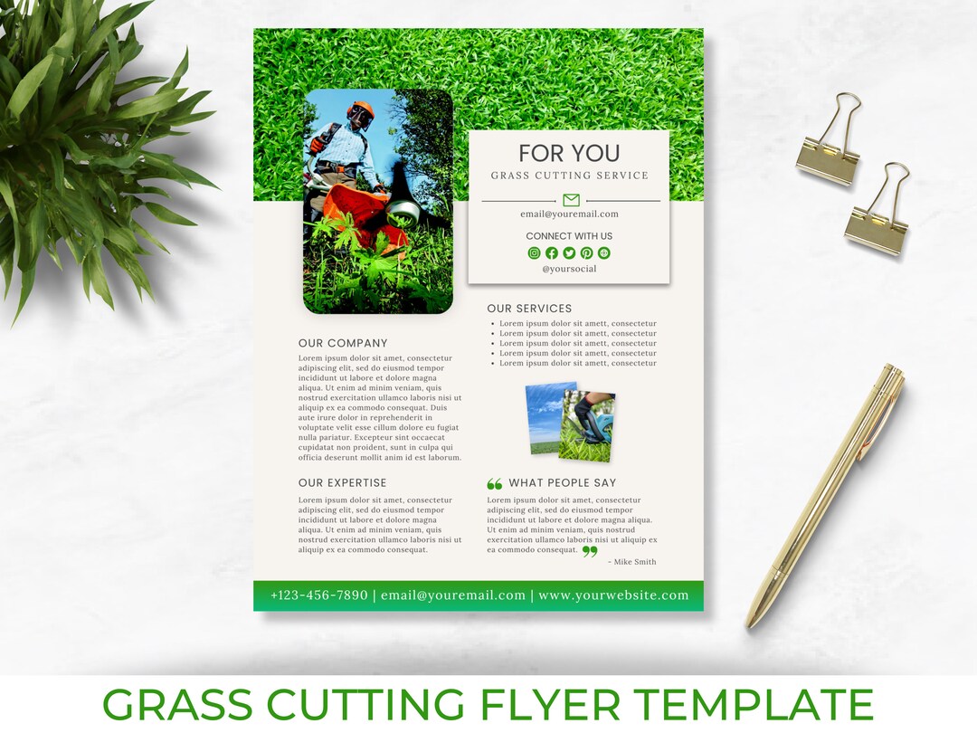 Grass Cutting Flyer Template Lawn Mowing Lawn Care Flyer - Etsy
