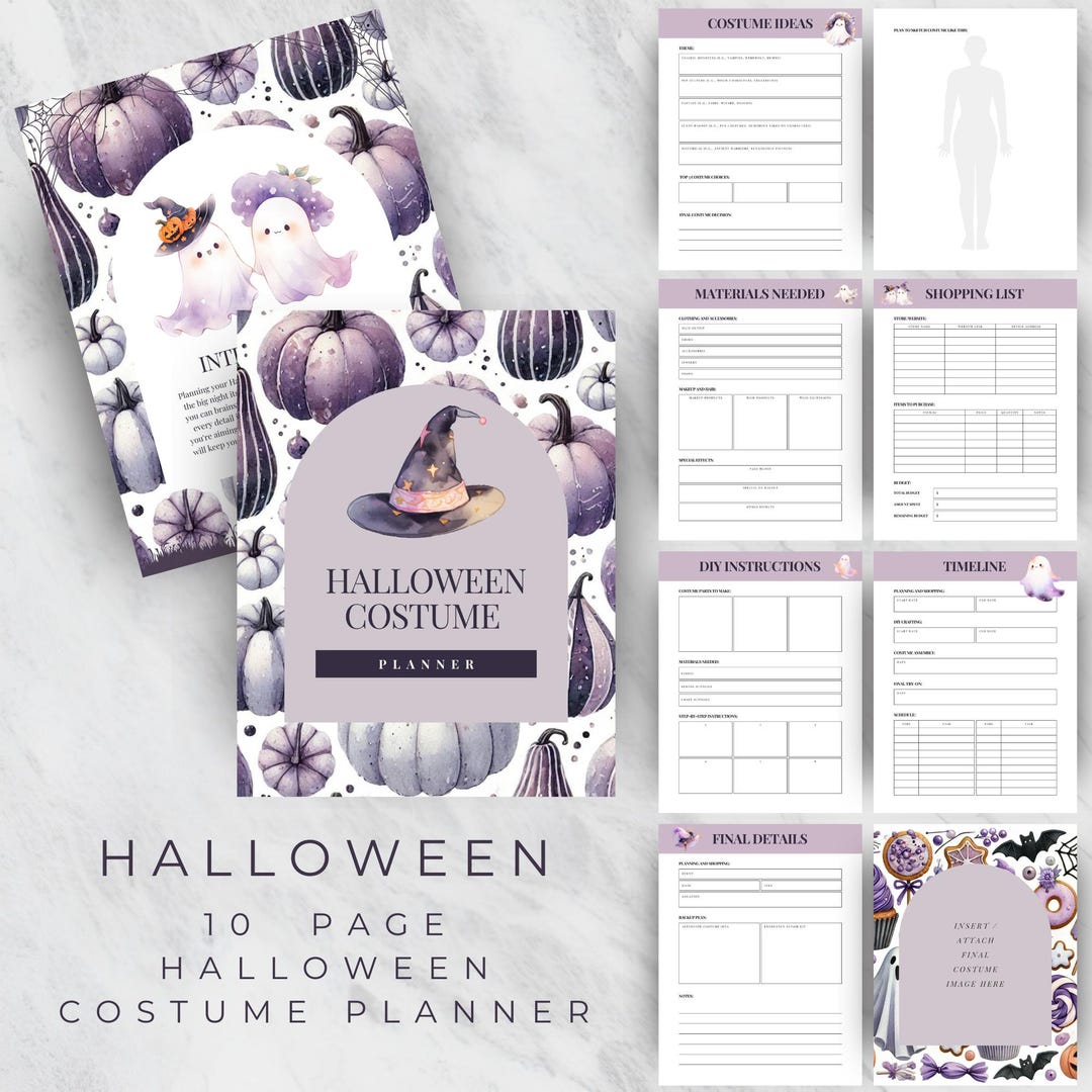 Halloween Costume Planner Template | Editable and Printable Instant ...