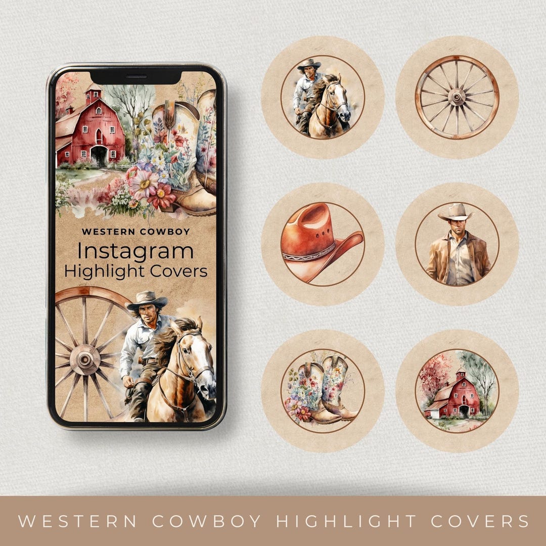 Western Cowboy Instagram Highlight Covers | Instant Digital Download - Etsy