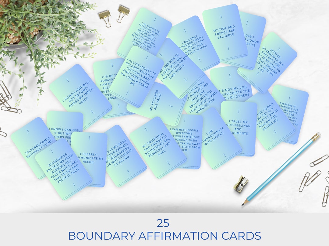 Boundary Affirmation Cards | Therapy Tools | Therapist Business ...