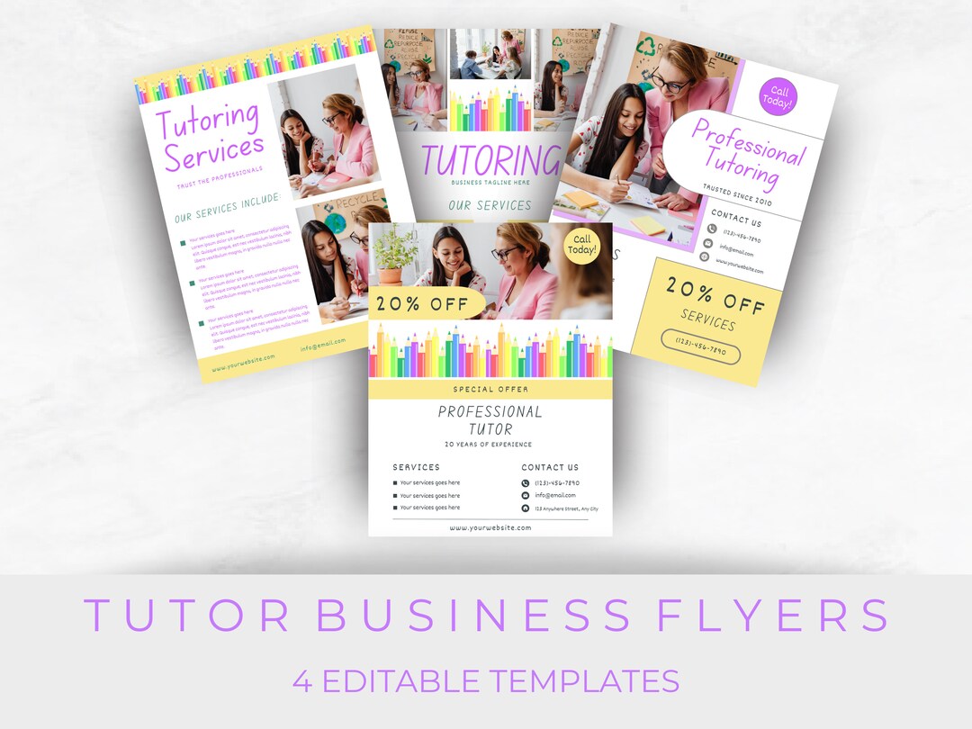 Tutoring Flyer Canva Template Summer Tutoring Business - Etsy