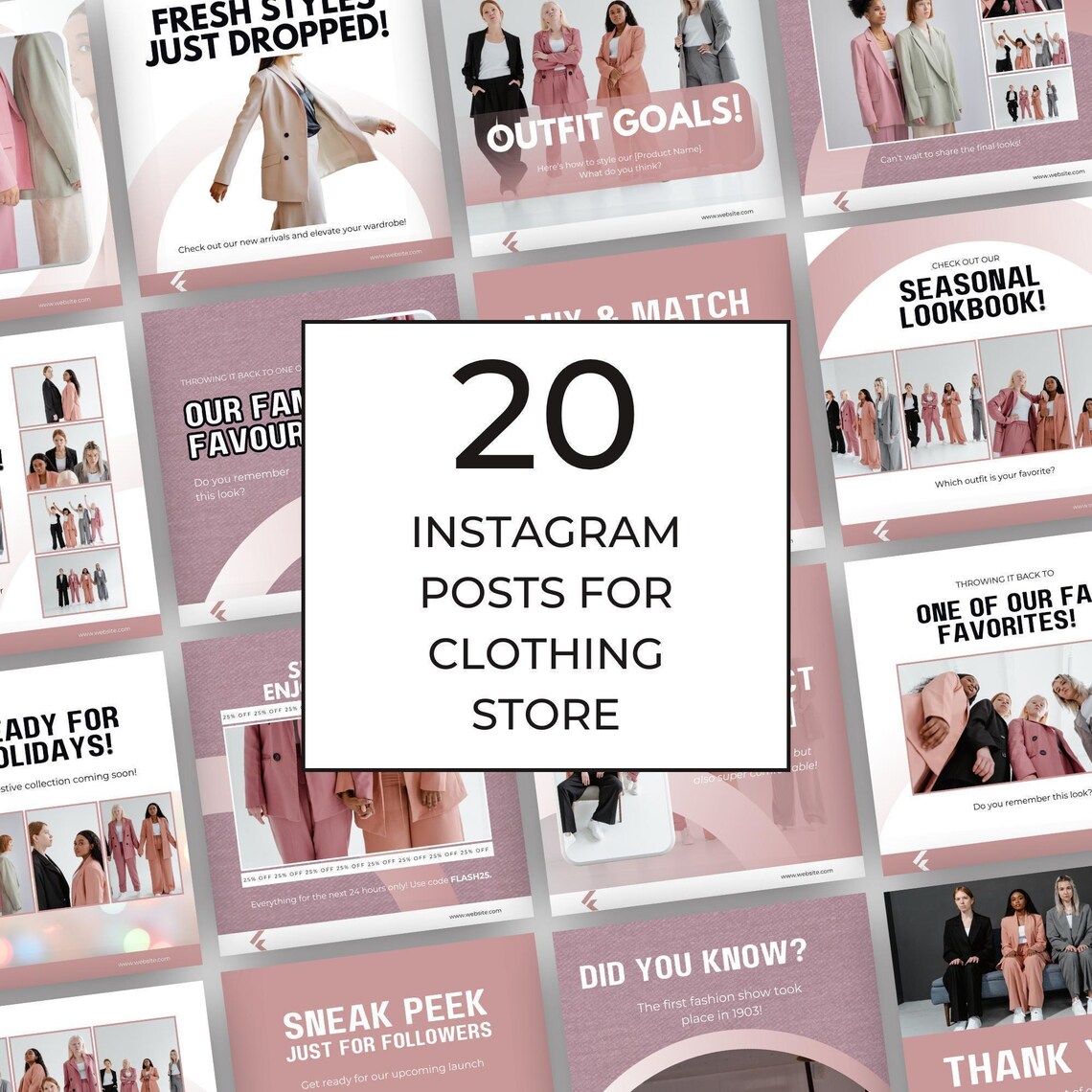 Instagram Posts for Clothing Stores and Boutiques | Editable Templates ...