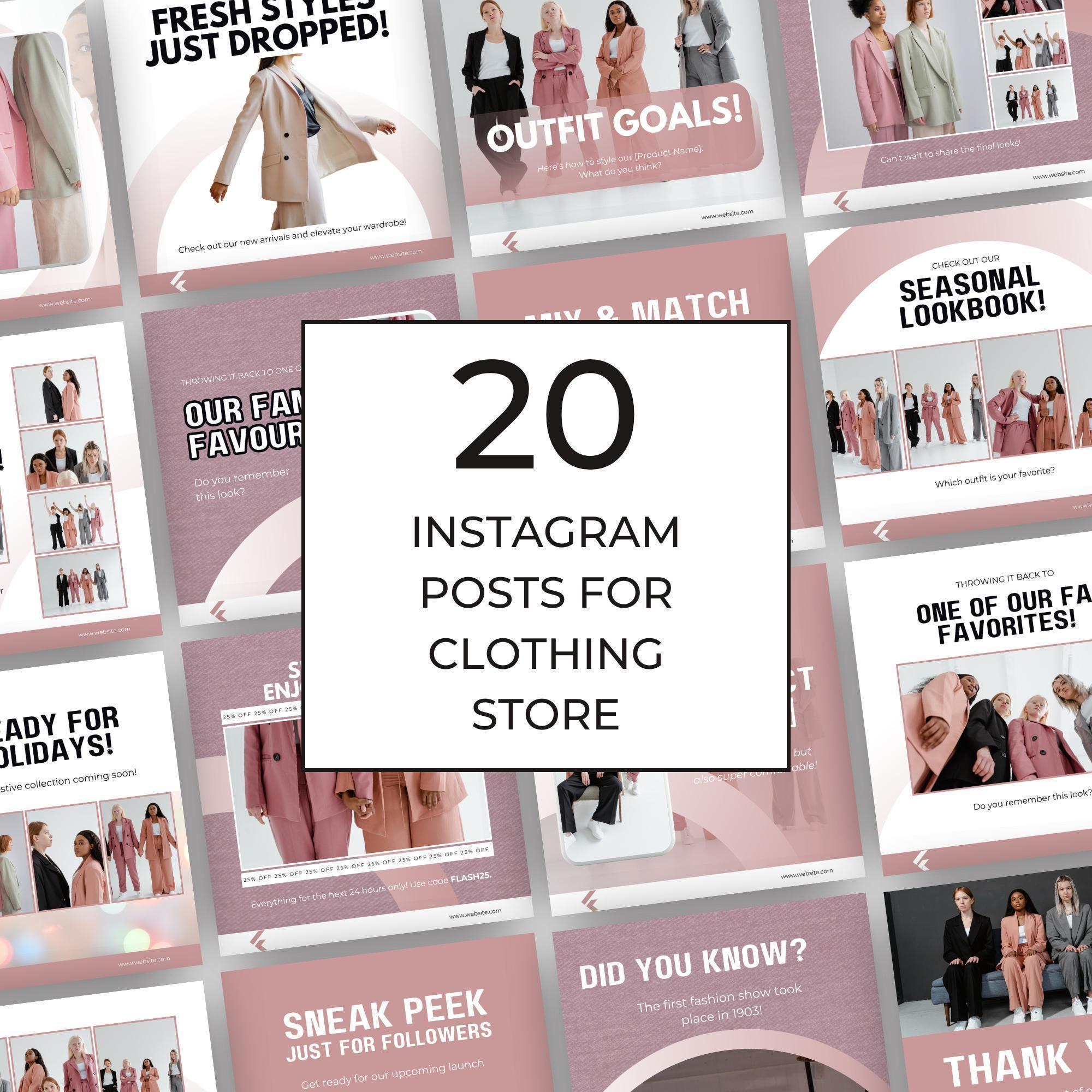 Instagram Posts for Clothing Stores and Boutiques | Editable Templates ...