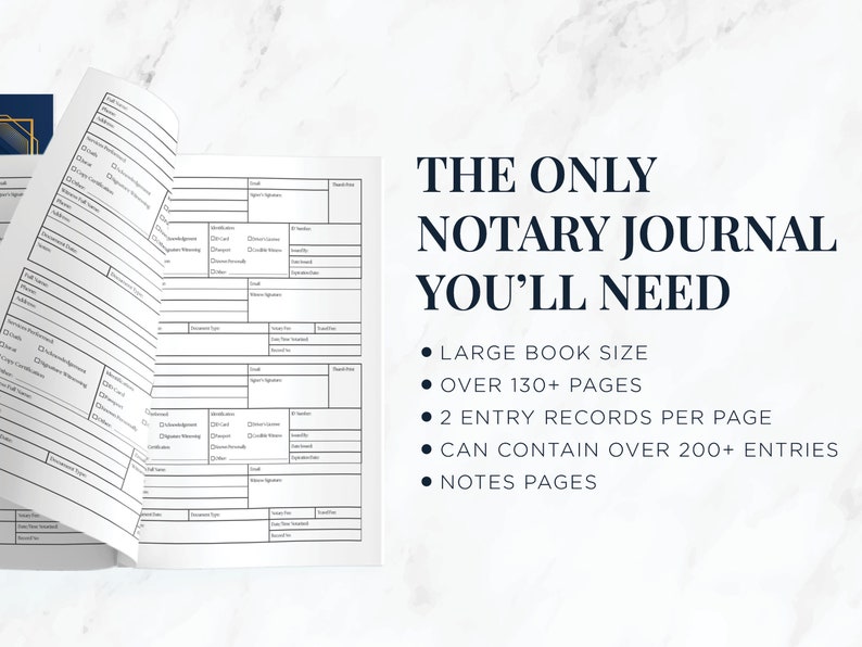 Notary Journal Printable, Logbook for Loan Signing Agent, Ready to ...