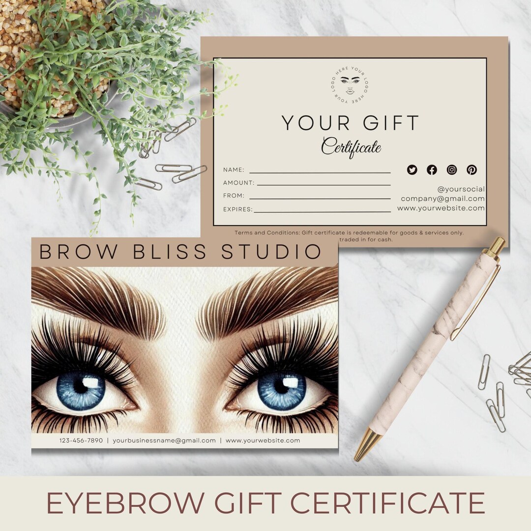 Beauty Gift Certificate | Microblading or Lash Extension Voucher - Etsy