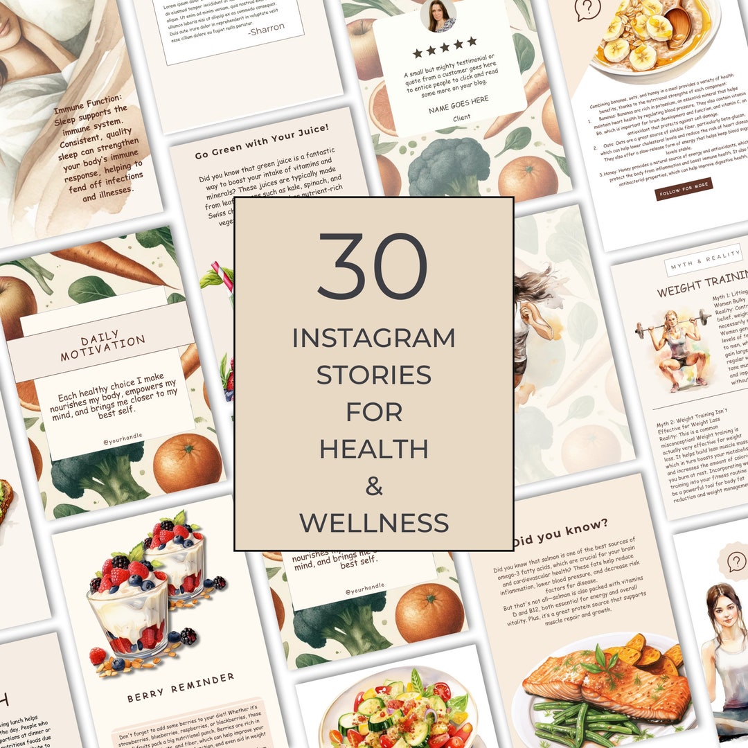 Wellness Coach Editable Instagram Story Templates | Done for You Health ...