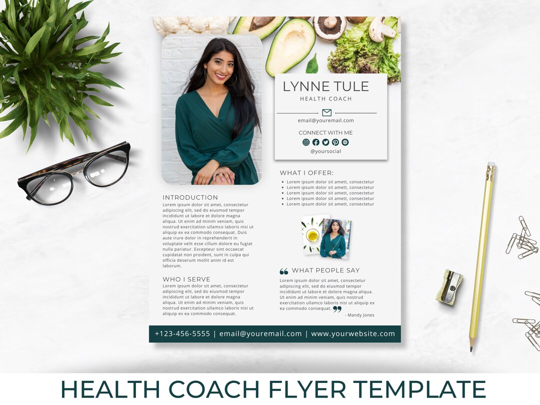 Health Coach Flyer Wellness and Health Instant Download - Etsy