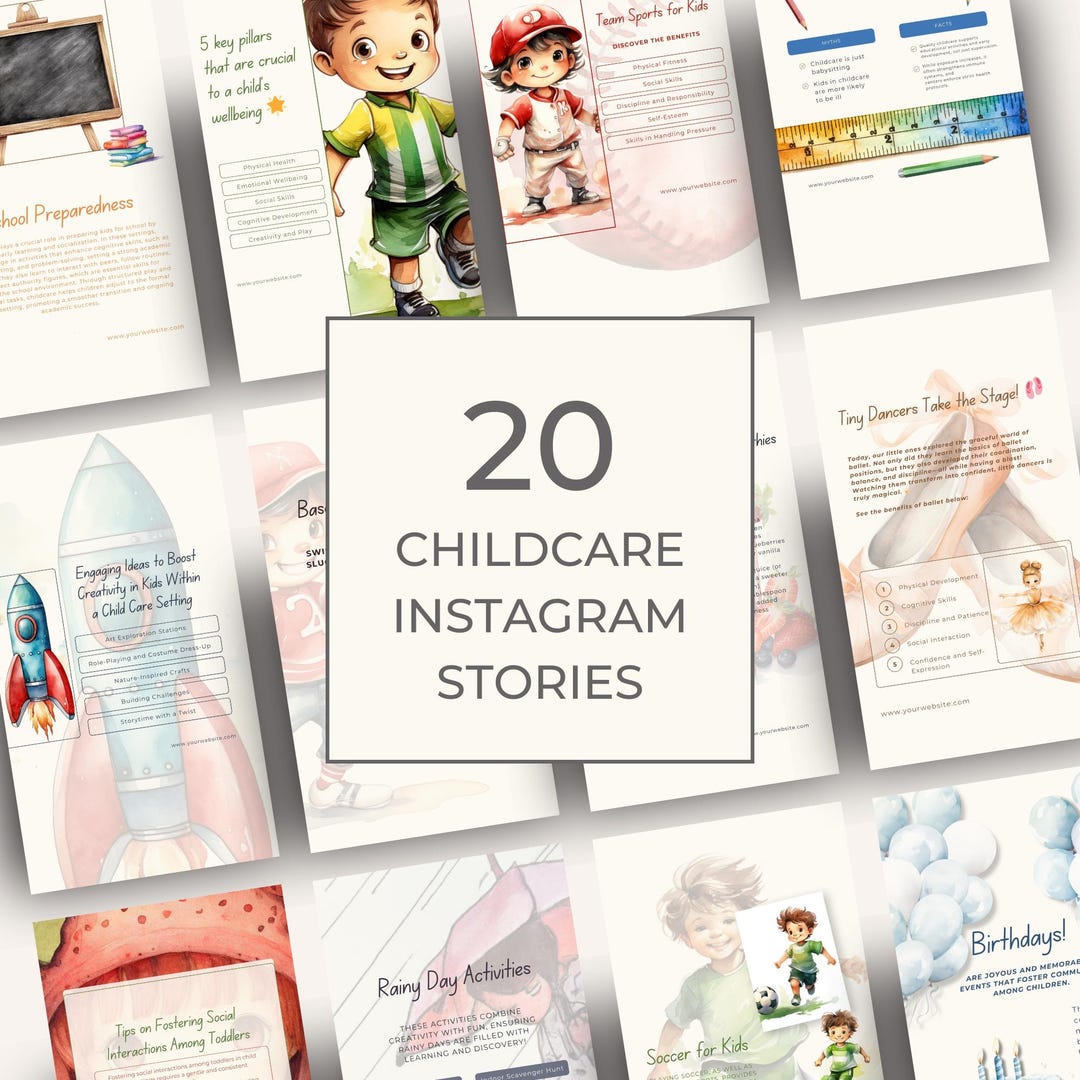 Child Care Instagram Story Templates for Early Childhood Education ...