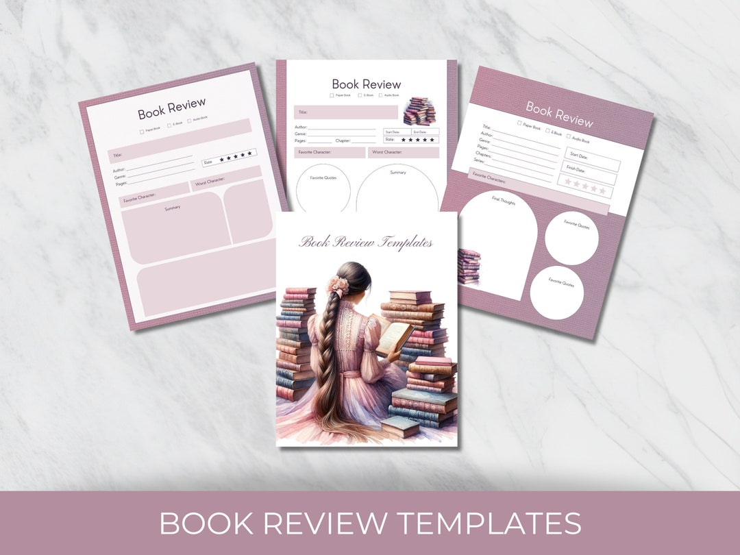 Book Review Templates for Book Lovers, Editable and Printable Reading ...