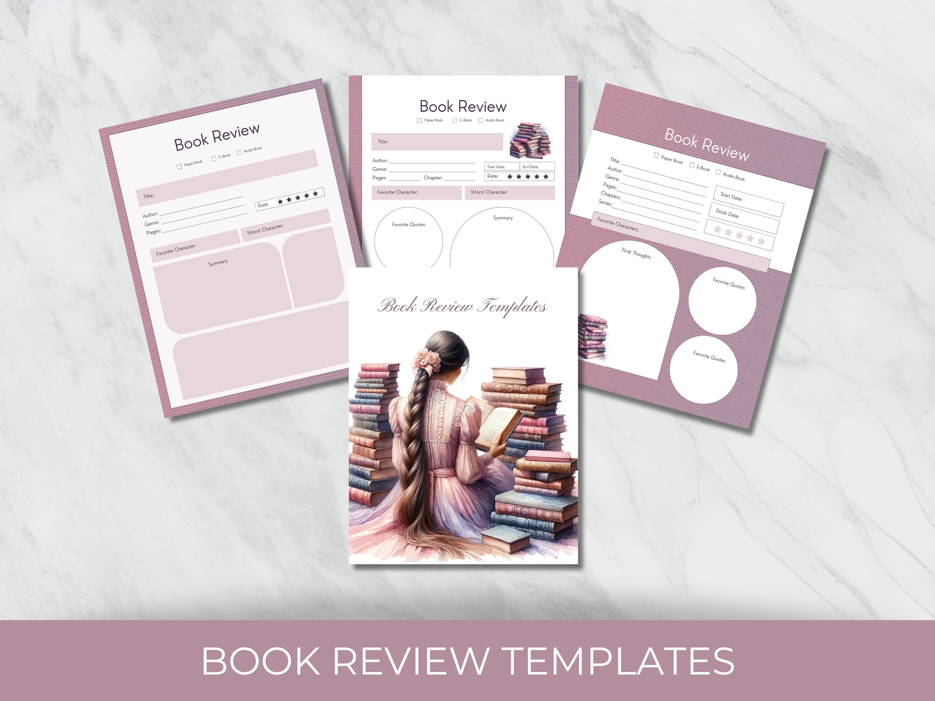 Book Review Templates for Book Lovers, Editable and Printable Reading ...