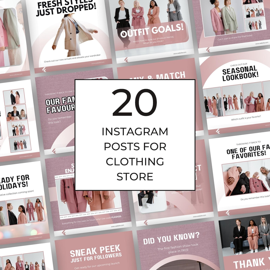 Instagram Posts for Clothing Stores and Boutiques | Editable Templates ...