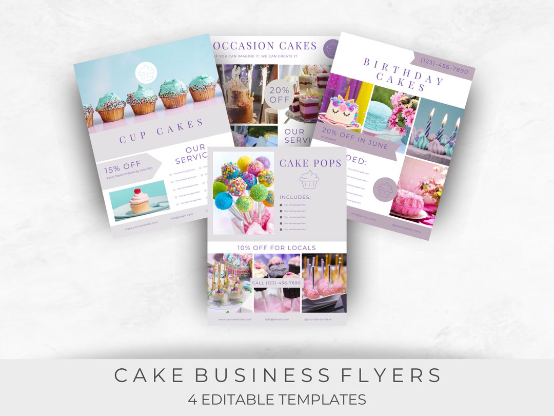 DIY Cake Shop Flyer | Treats Menu Digital Flyer | Cupcakes Flyer ...