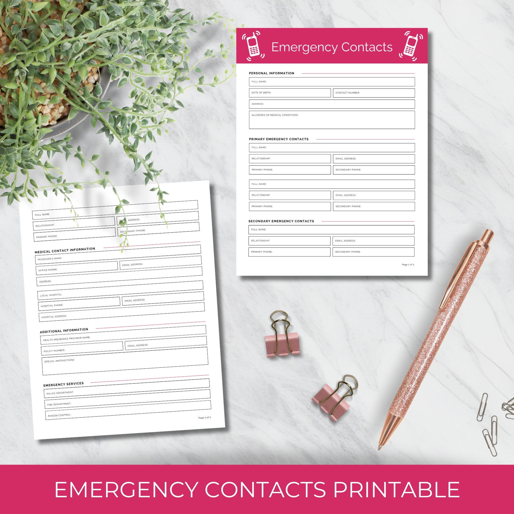 Employee Emergency Contact Template | Versatile in Case of Emergency ...