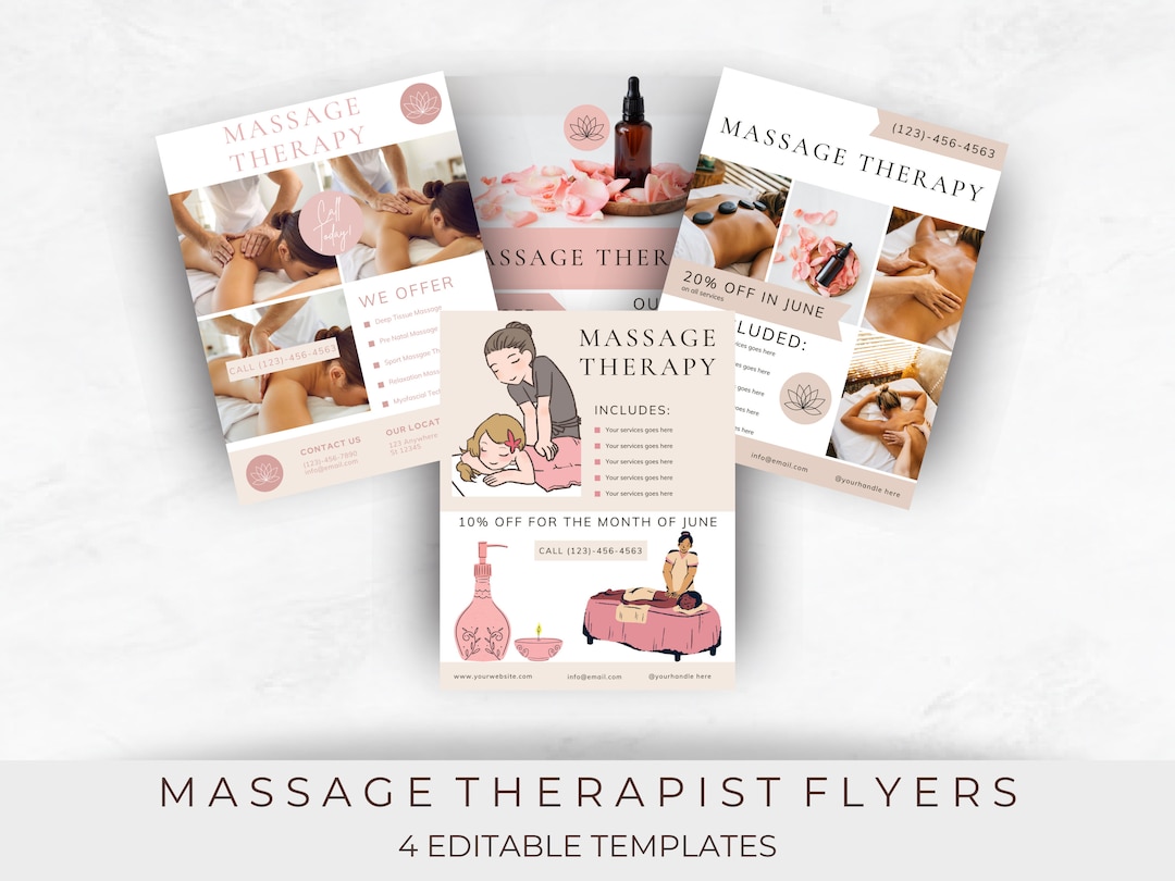 Massage Therapist Flyer | Massage Business Template | Massage Marketing ...