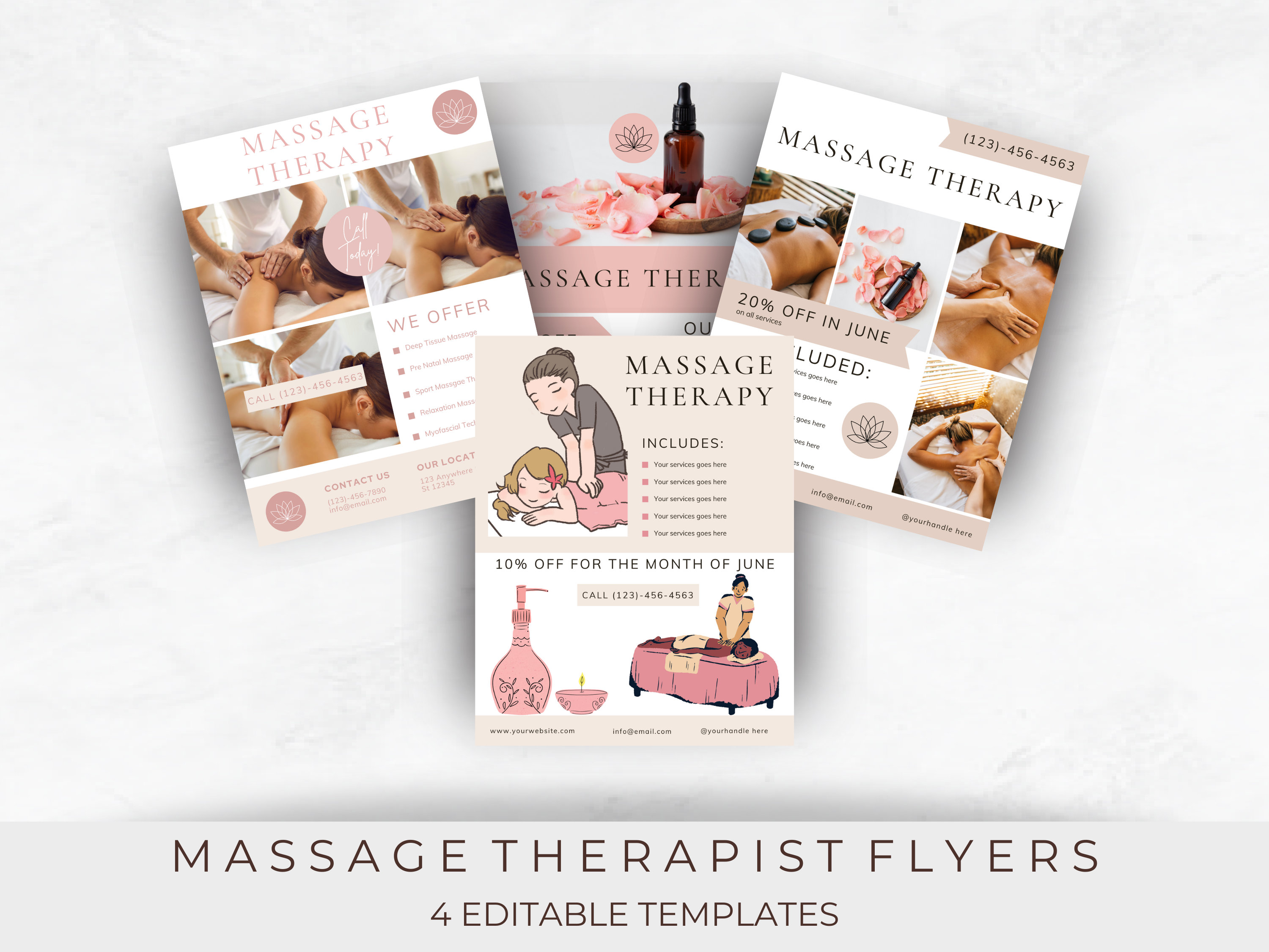 Massage Therapist Flyer Massage Business Template Massage Marketing ...