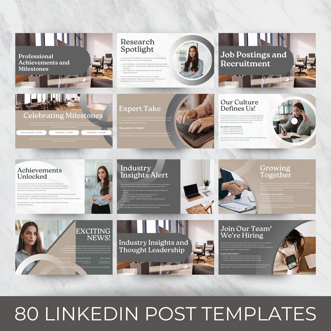Linkedin Post Templates for Marketing Professionals, Entrepreneurs ...