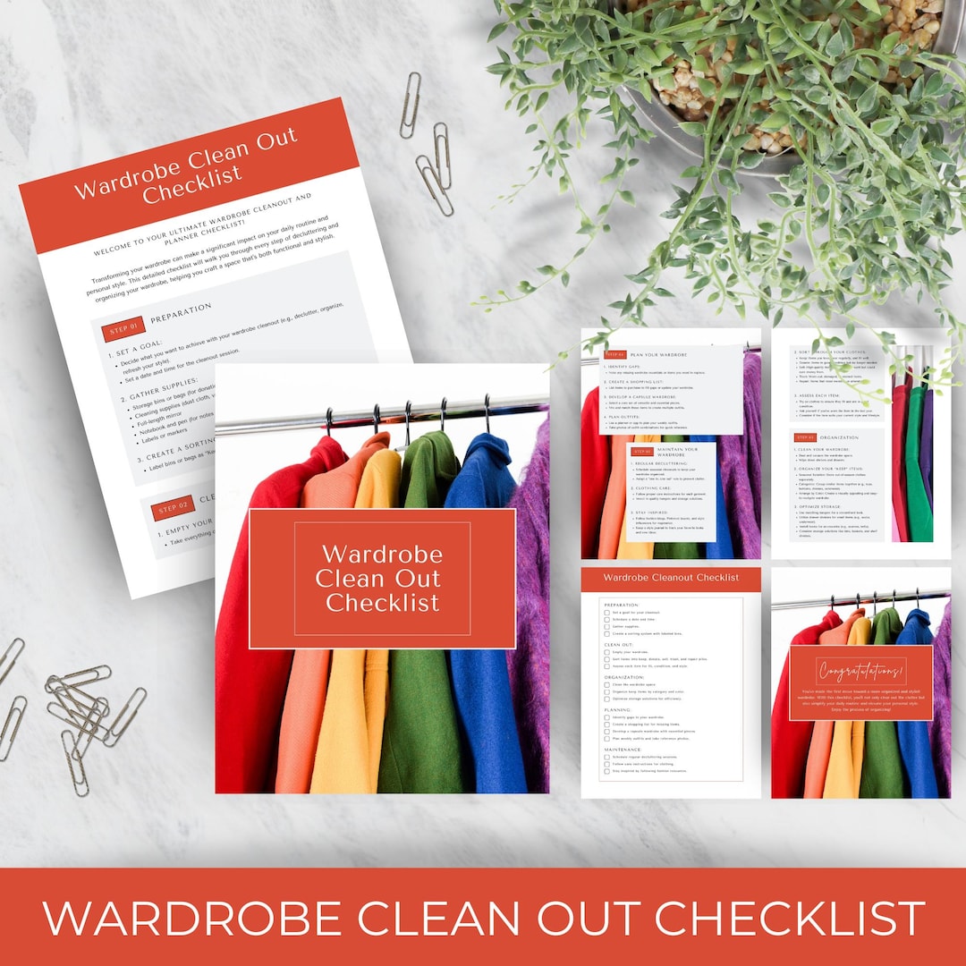Closet Declutter Checklist Template | Simple Editable and Printable ...