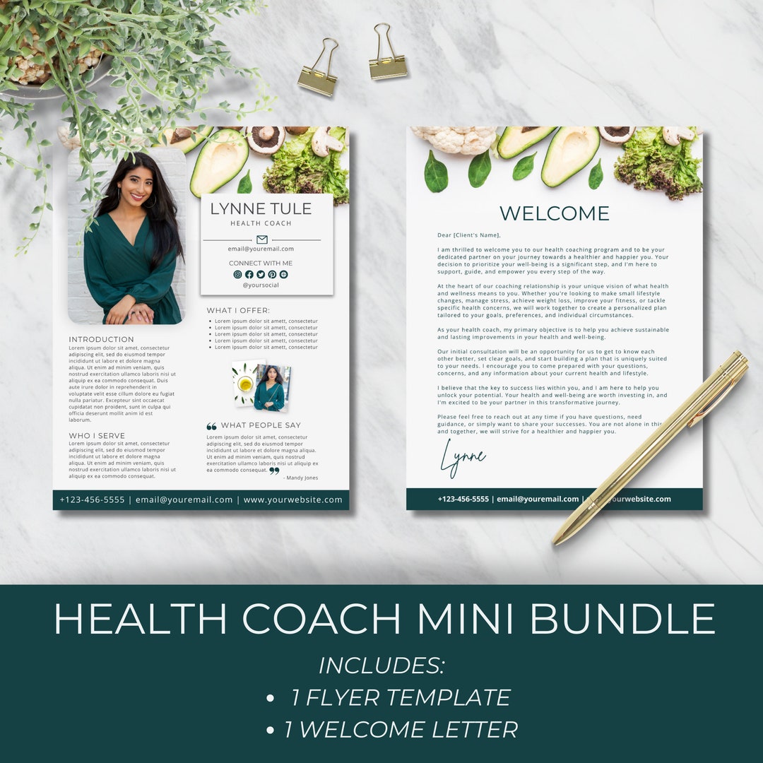 Welcome Packet Health Coaching, Editable and Printable Templates ...