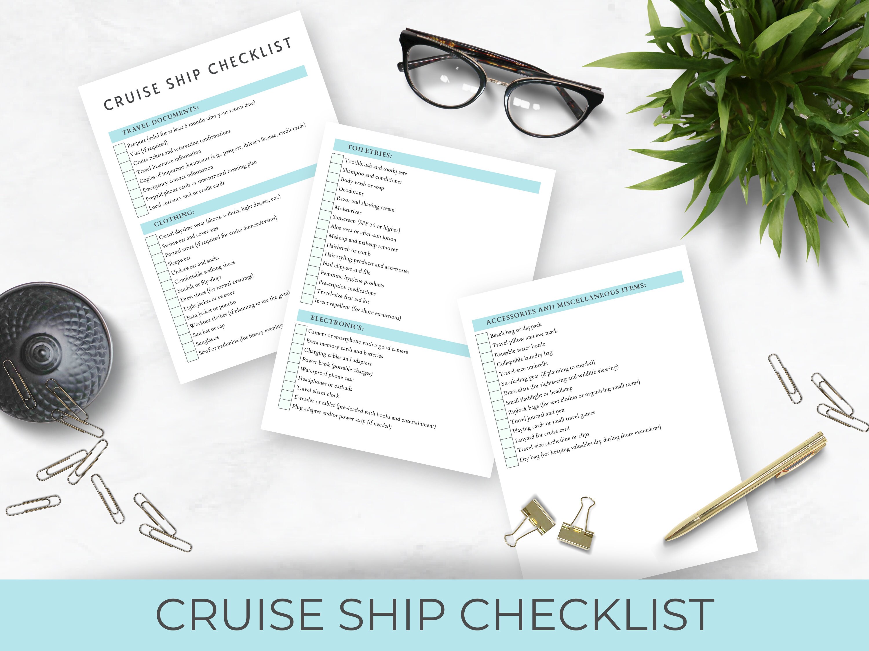 Cruise Ship Checklist | Cruise Packing List | Cruise Vacation | Instant ...
