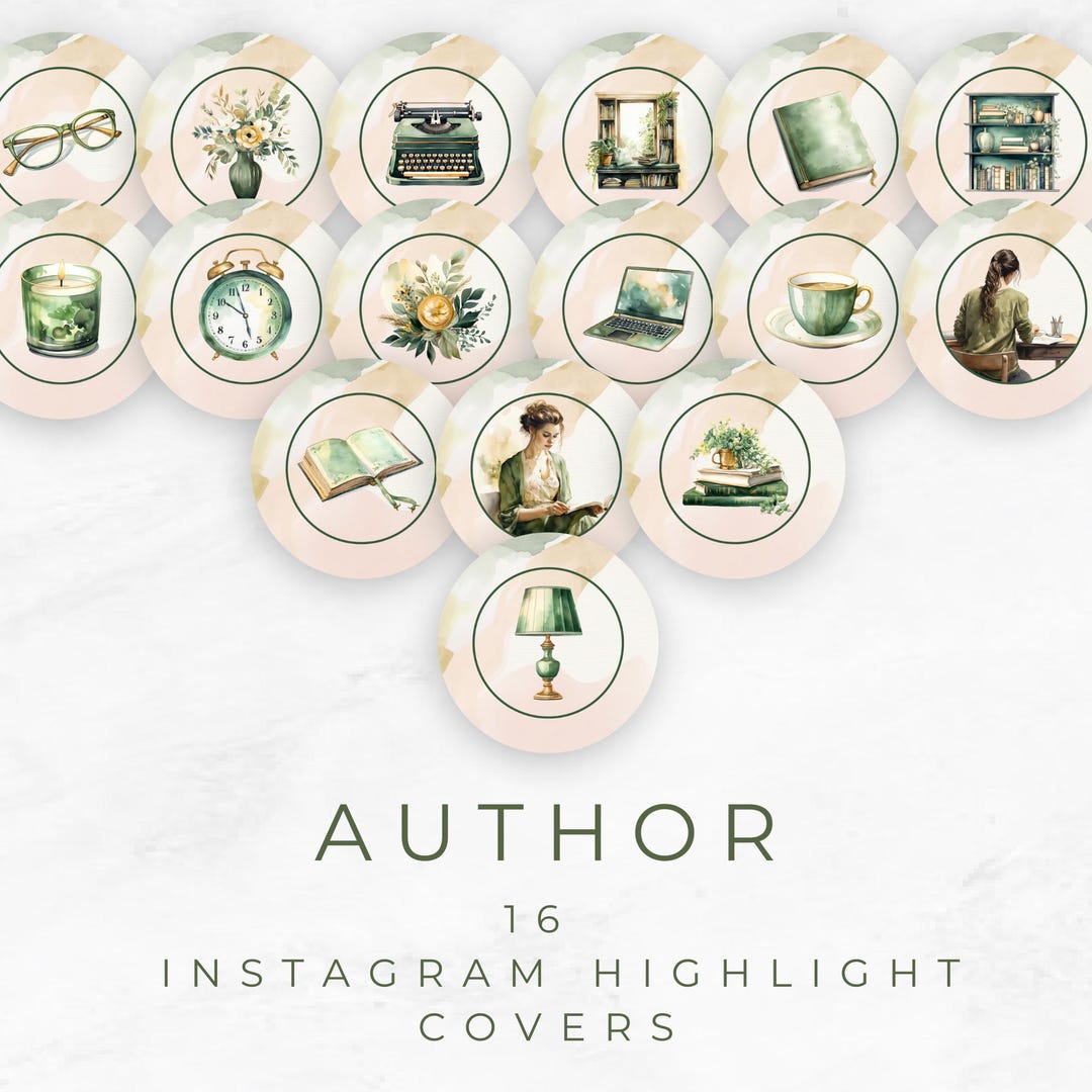 Author Instagram Highlight Covers | Story Organization Icons for ...