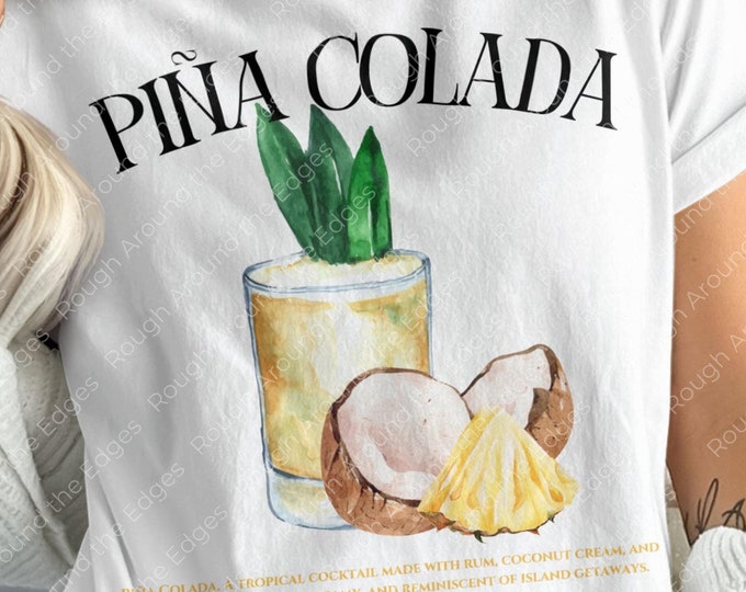 Piña Colada Watercolor Illustration PNG | High-resolution 300 DPI ...