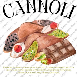 Cannoli Watercolor Illustration | Food Lover Art (digital Download) - Etsy