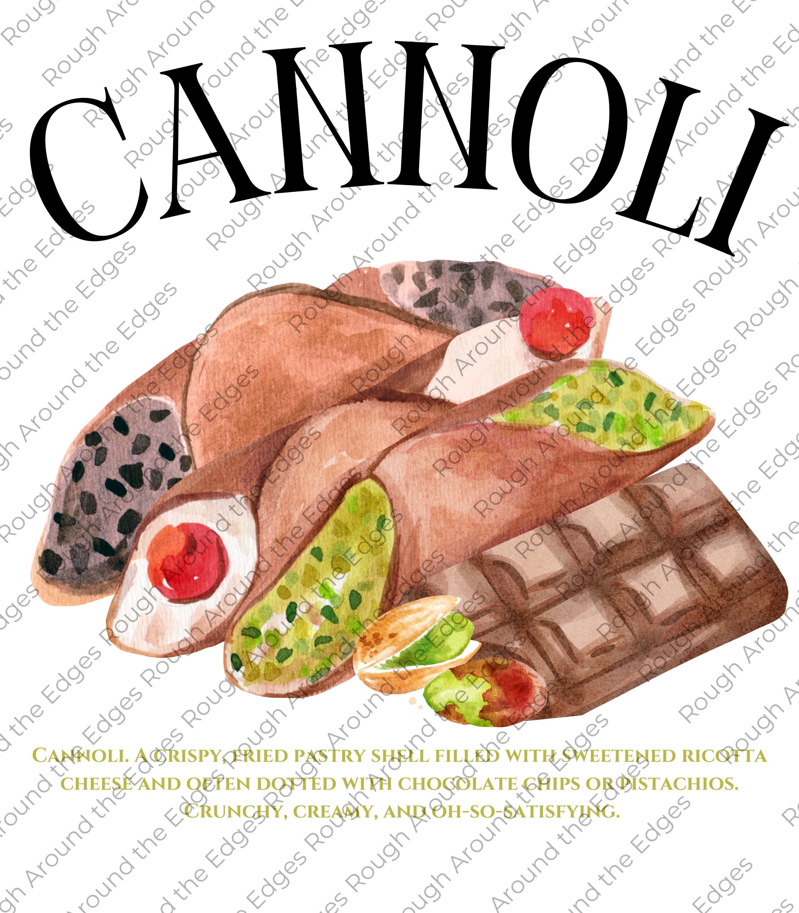 Cannoli Watercolor Illustration PNG | Food Lover's Art for Digital ...