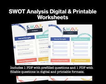 SWOT Analysis Template Google Sheets Printable SWOT - Etsy