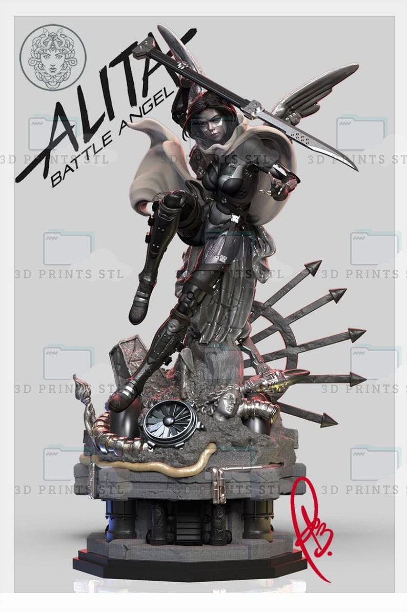 Alita Battle Angel Figure Stl Sexy Characters 3d File Anime Etsy