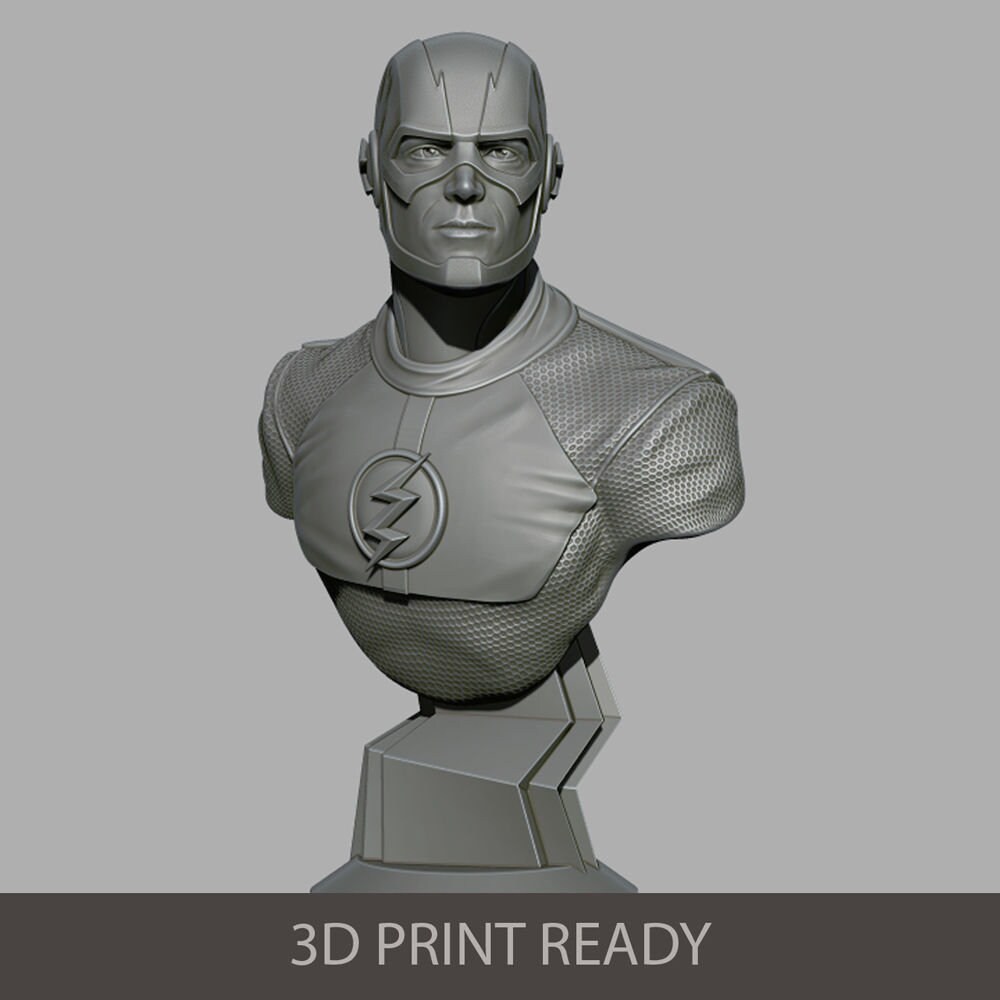 Flash Bust Stl 3D Print Stl Files DC Figures Stl - Etsy